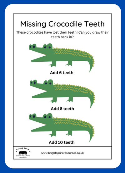 Missing Crocodile Teeth Activity Sheet - Bright Spark Resources