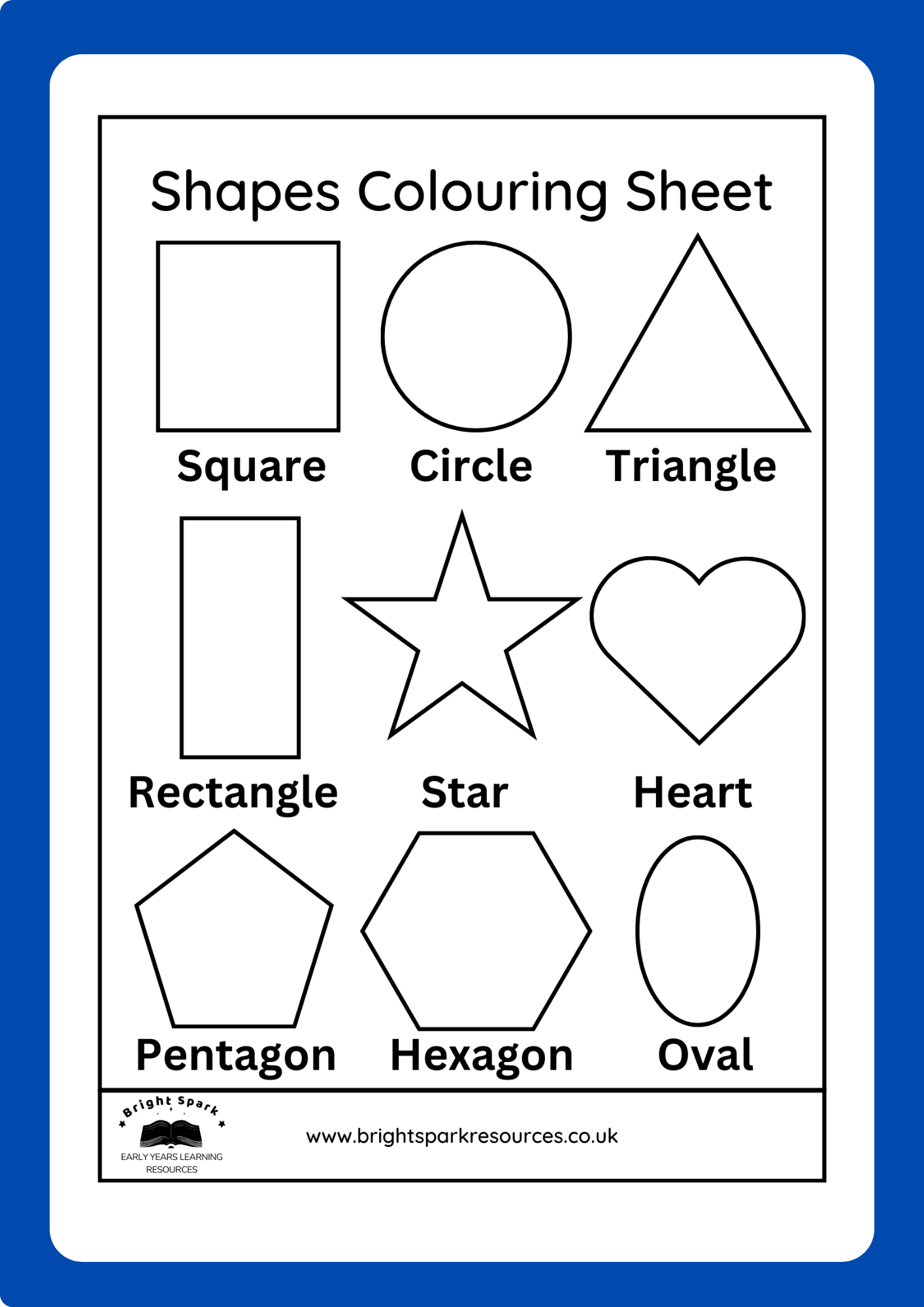 Shapes Colouring Sheet - Bright Spark Resources