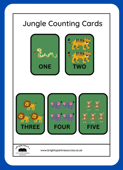 Jungle Counting Cards - Bright Spark Resources