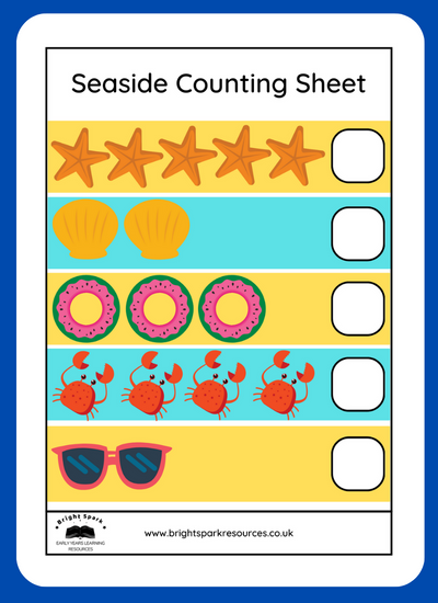 Seaside Counting Sheet - Bright Spark Resources