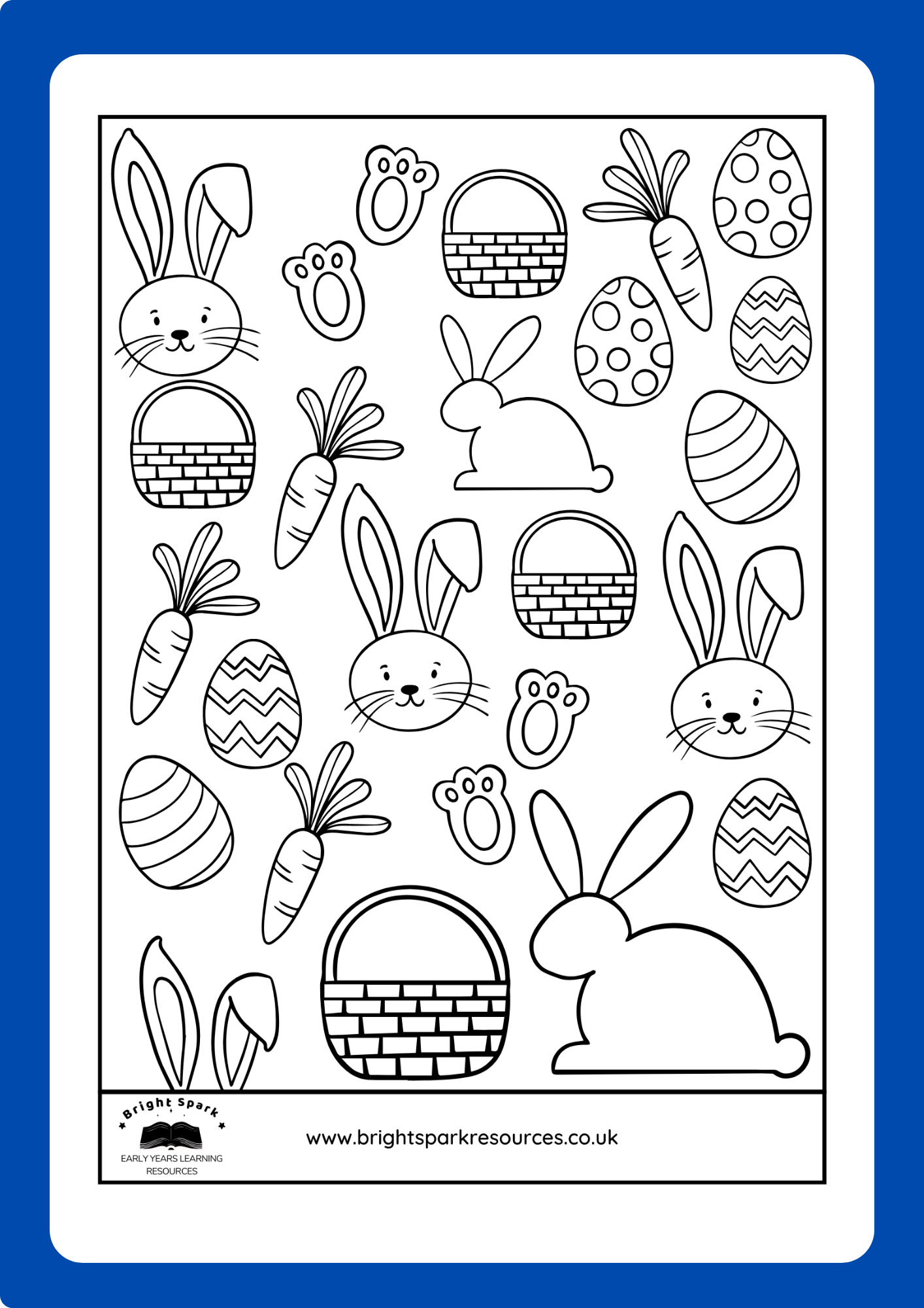 Busy Easter Colouring Sheet - Bright Spark Resources