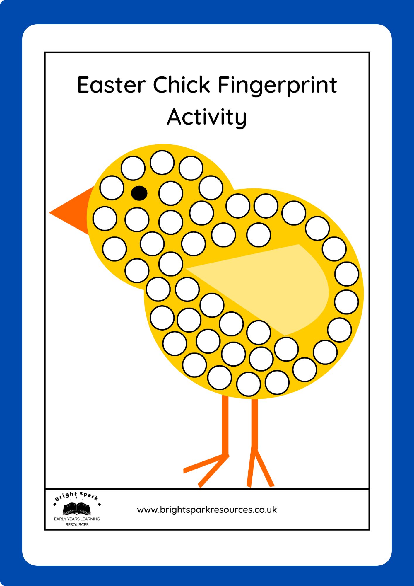 Easter Chick Fingerprint Activity - Bright Spark Resources