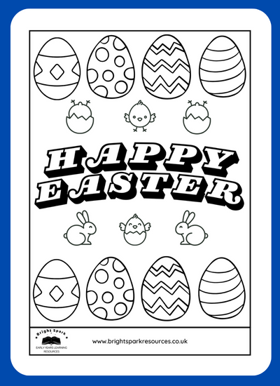 Happy Easter Colouring Sheet - Bright Spark Resources