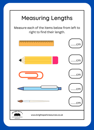 Measuring Lengths Worksheet - Bright Spark Resources