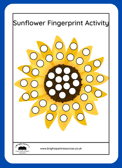 Sunflower Fingerprint Activity - Bright Spark Resources