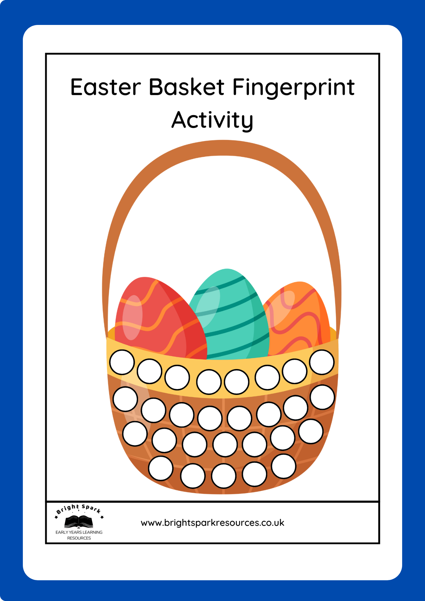 Easter Basket Fingerprint Activity - Bright Spark Resources