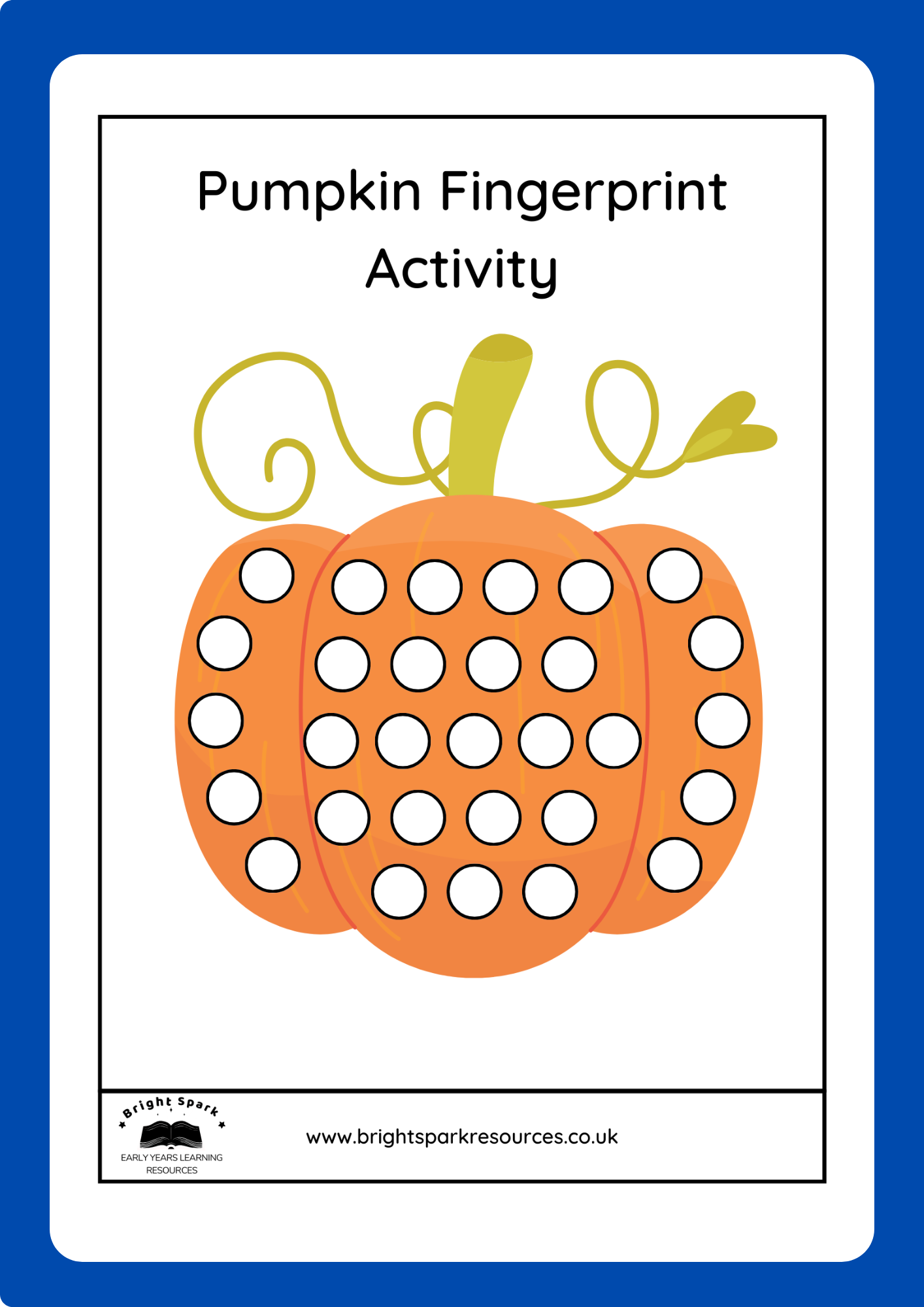 Pumpkin Fingerprint Activity - Bright Spark Resources