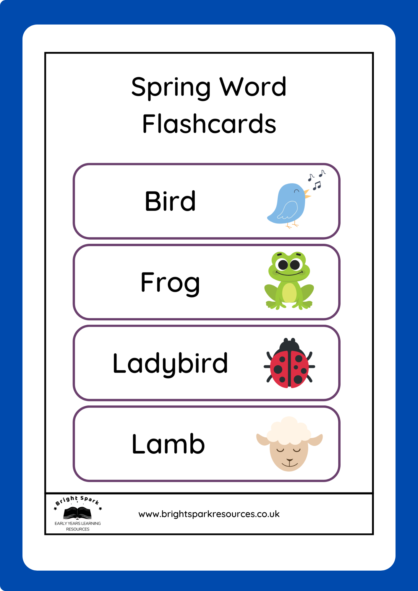 Spring Word Flashcards - Bright Spark Resources