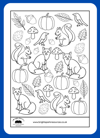 Autumn Busy Colouring Sheet - Bright Spark Resources