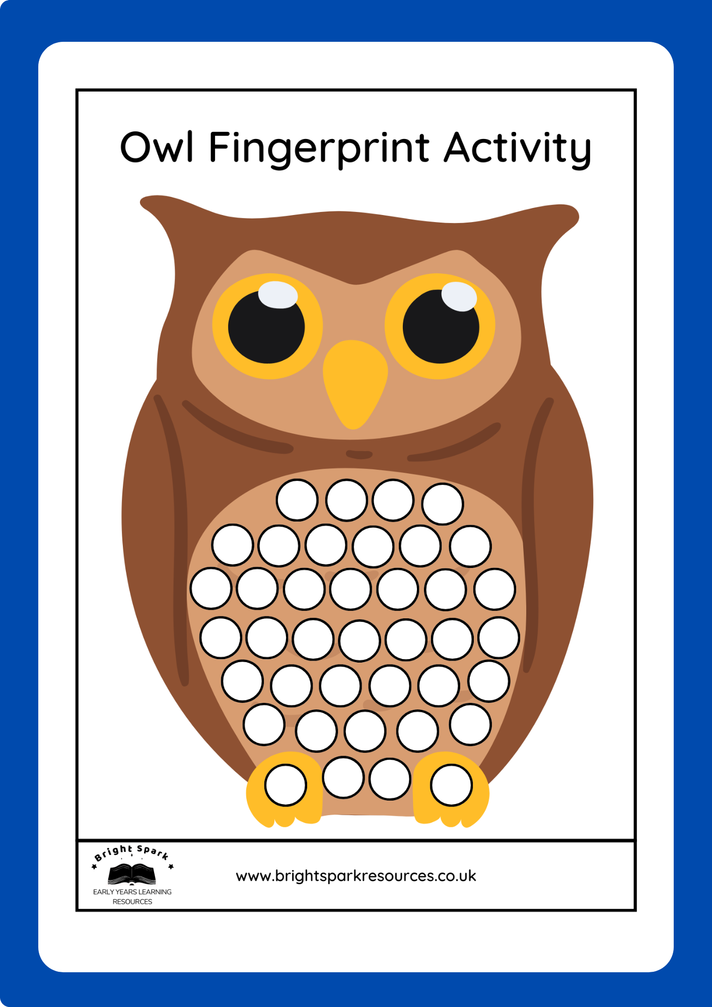 Owl Fingerprint Activity - Bright Spark Resources