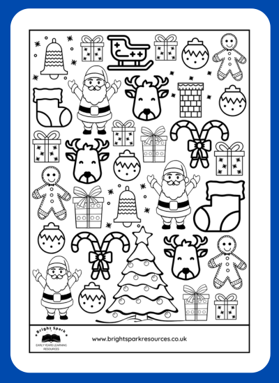 Christmas Busy Colouring Sheet - Bright Spark Resources