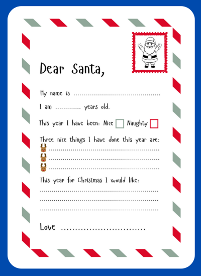 Dear Santa Letter Template - Bright Spark Resources