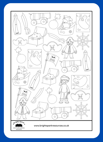 Pirate Busy Colouring Sheet - Bright Spark Resources