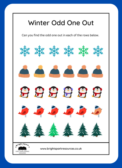 Winter Odd One Out Worksheet - Bright Spark Resources