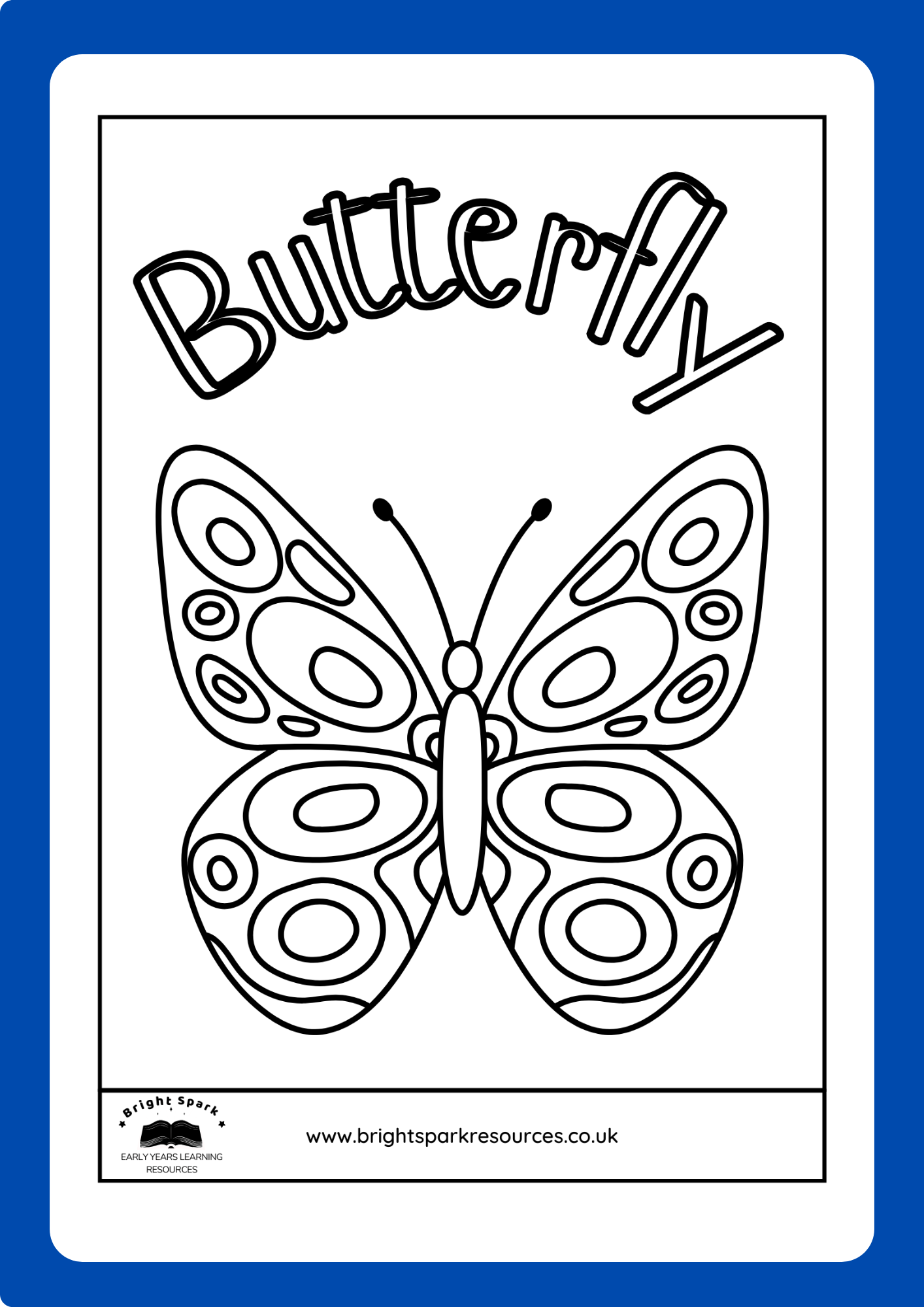 Butterfly Colouring Sheet - Bright Spark Resources