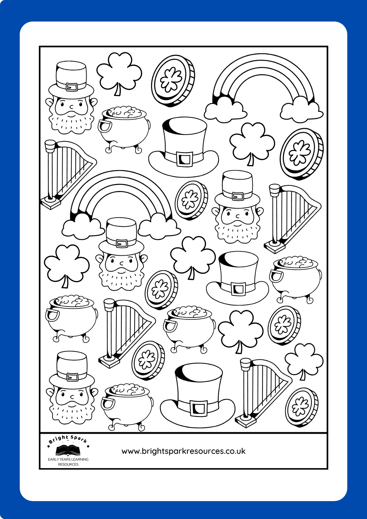 St Patrick's Day Busy Colouring Sheet - Bright Spark Resources