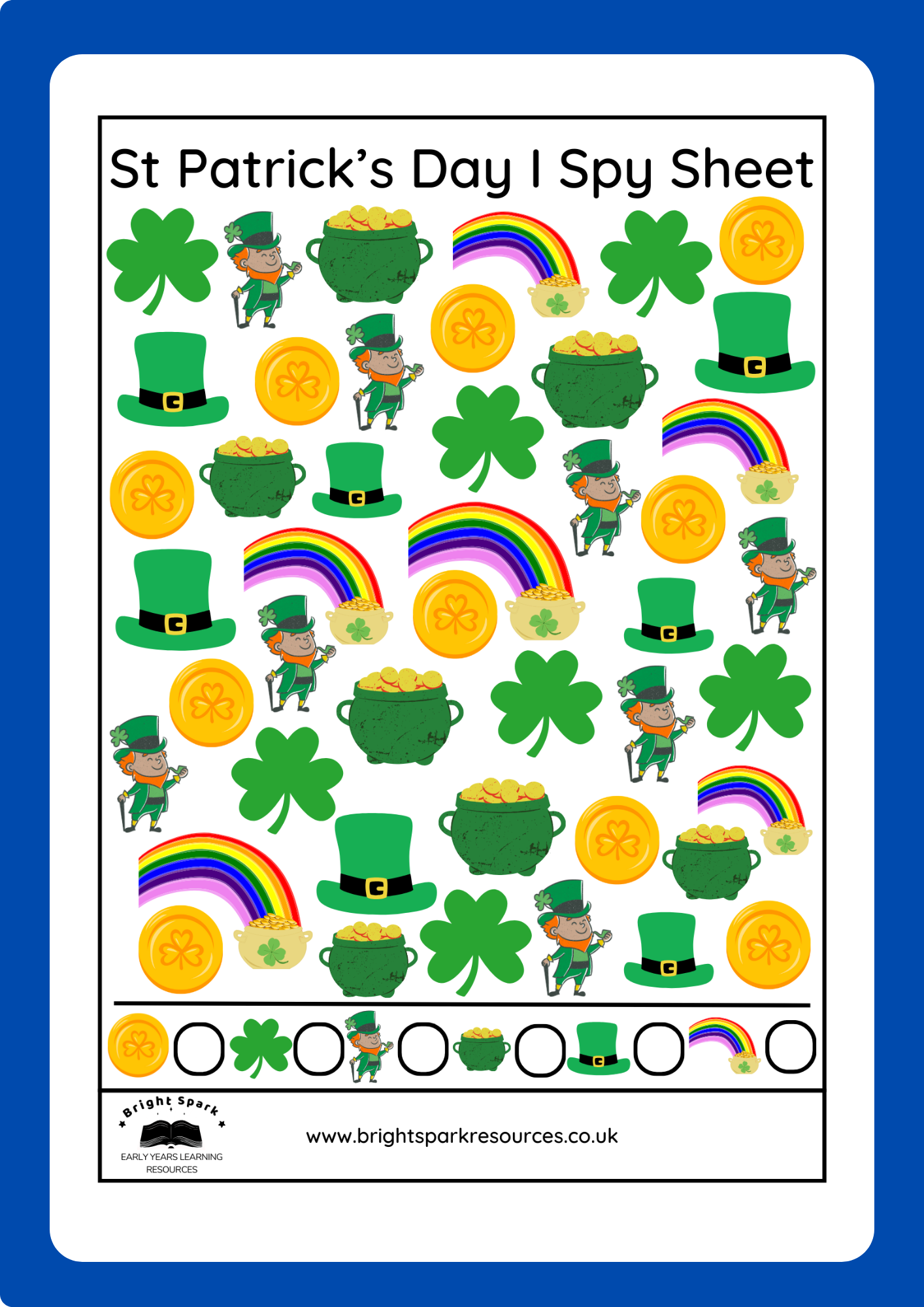 St Patrick's Day I Spy Sheet - Bright Spark Resources