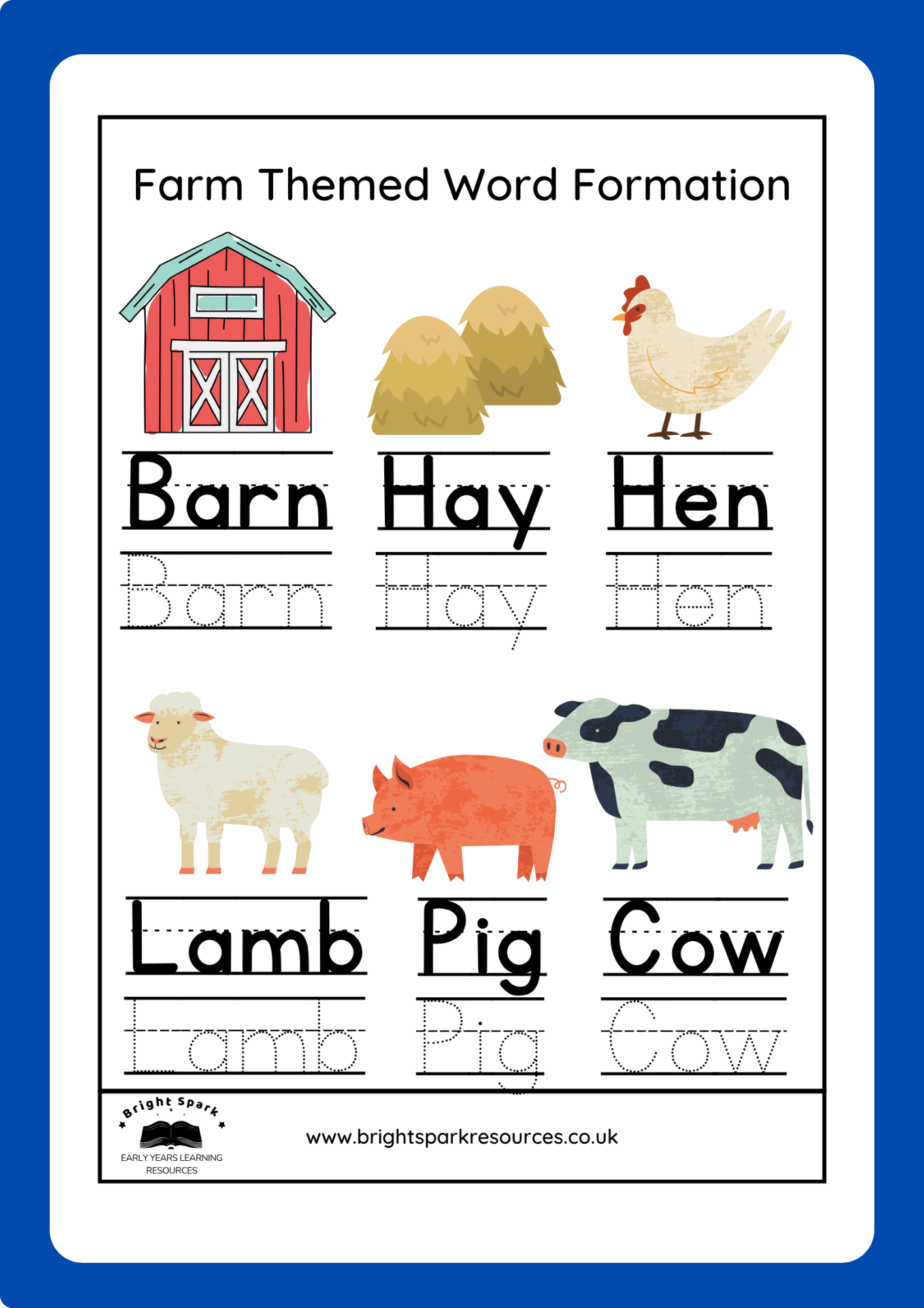 Farm Word Formation Worksheet - Bright Spark Resources